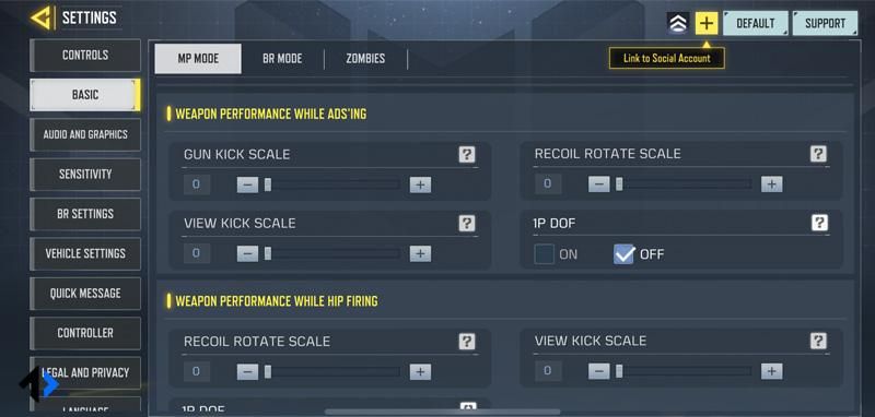 بهترین تنظیمات کالاف دیوتی موبایل ( سنسیویتی، بیسیک و ...)